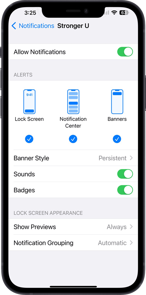 Stronger U App Feature Guide